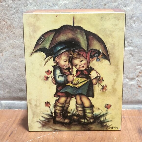 Storage & Organization | Vintage Hummel Boy And Girl Under Umbrella ...
